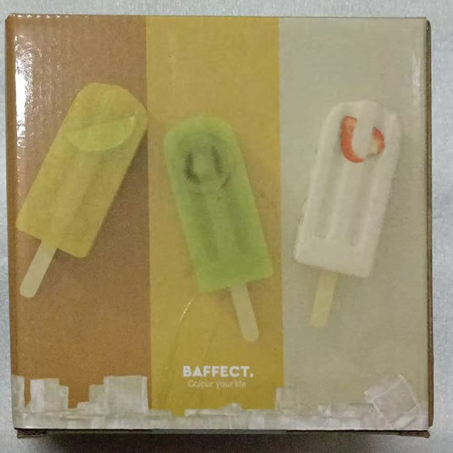 Baffect Metal Popsicle Moulds, Set of 6 Round Head Stainless Steel Ice Lolly Molds with Holder, Fast Freezing Ice Cream Makers with Lollipop Sticks and Bags