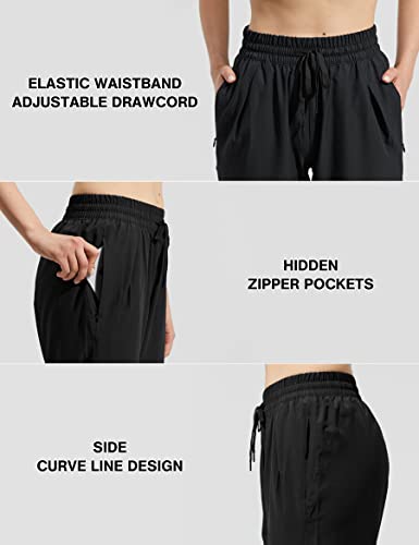 ZUTY Capri Pants for Women Wide Leg Lightweight Quick Dry Comfy Loose Lounge Sweatpants Capris Crop Pants Pockets Black-1 2XL