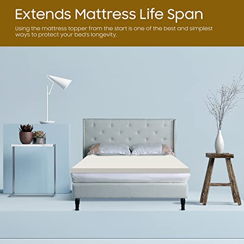 Continental Sleep Cool Gel Foam Topper, Adds Comfort to Mattress, Queen Size, Yellow