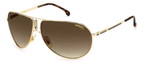 Carrera GIPSY65 0J5G/HA 64MM Gold/Brown Gradient Aviator Sunglasses for Men for Women + BUNDLE With Designer iWear Complimentary Eyewear Kit CAGIPSY65 64