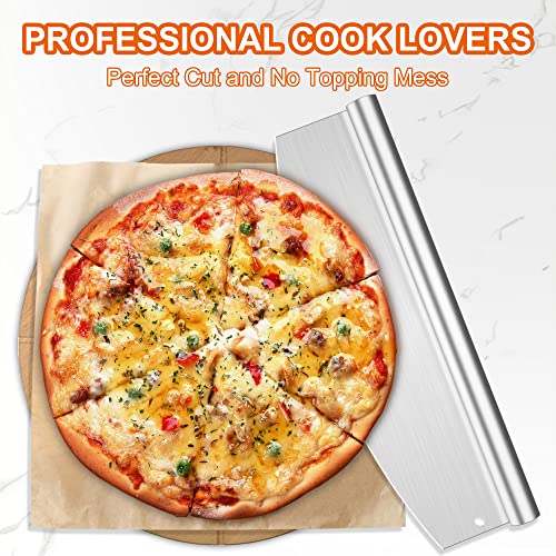 Supercenter Pizza Cutter Sharp Rocker Blade Stainless Steel Pizza Slicer Knife with Plastic Blade Cover, 14-inch Large Pizza Cutter Rocker for Kitchen Tool Accessories