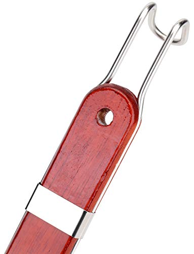 Lawei 3 Packs Mesh Pasta Basket with Wooden Handle Stainless Steel Mesh Spider Strainer for Pasta, Noodles, Dumpling
