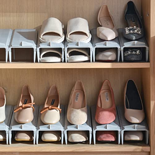 LUVADU ZCX Shoe Slots Organizer 10 PCS Shoe Racks,Shoe Slots Organizer Space Saver,Double Layer Rack Household Shoe Racks