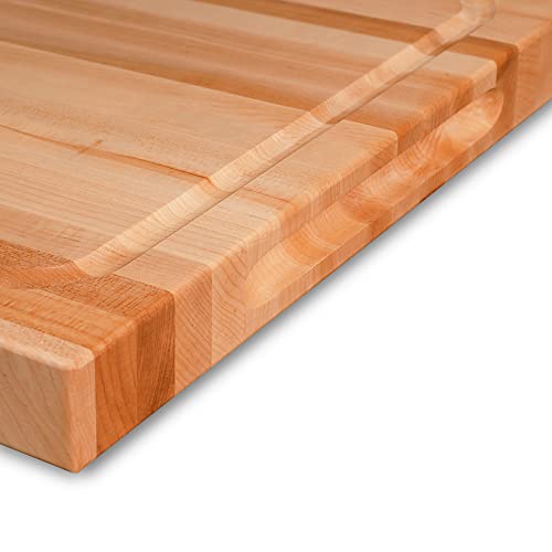 CONSDAN Cutting Board, USA Grown Hardwood, Butcher Block Hard Maple with Invisible Inner Handle, Prefinished with Food-Grade Oil, Suitable for Kitchen Edge Grain, 1-1/2" Thick, 20" L x 15" W