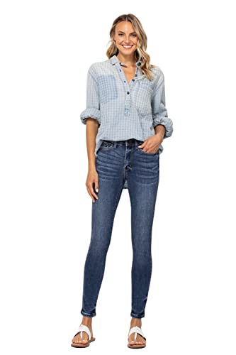 Judy Blue Handsand Mid Rise Skinny (27) Blue