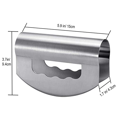 Salad Knife Chopper with Protective Cover - Stainless Steel Salad Cutter, Double Blade Chopping Knife, Mezzaluna Salad Chopper for Salad and Vegetable Mincing