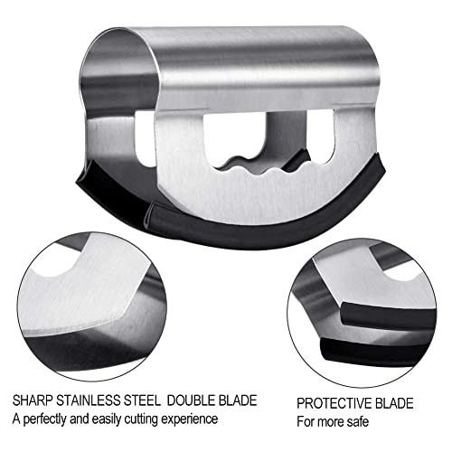 Salad Knife Chopper with Protective Cover - Stainless Steel Salad Cutter, Double Blade Chopping Knife, Mezzaluna Salad Chopper for Salad and Vegetable Mincing