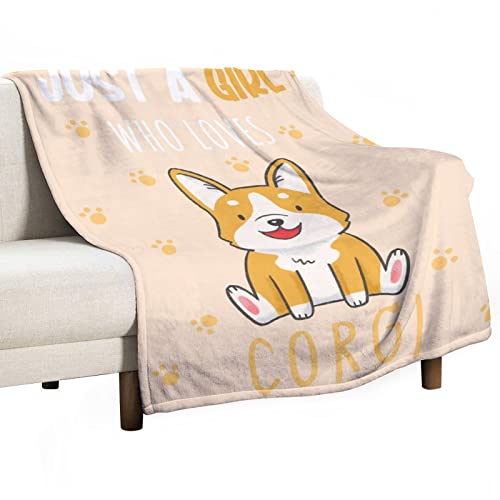 Corgi Blanket Gifts, 40"x50" Soft Fleece Corgi Throw Blanket for Corgi Lovers, Lightweight, Soft, Cozy, Warm Corgi Theme Gifts for Bed Couch