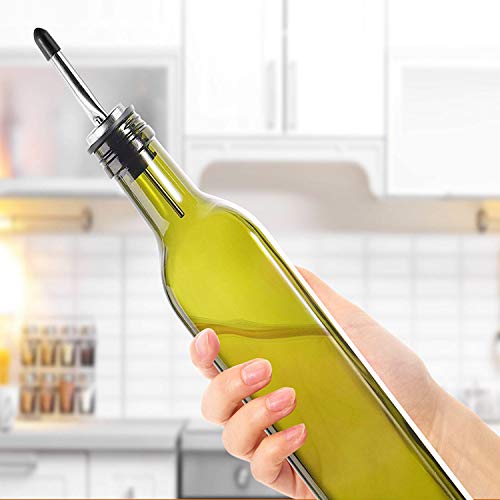 2 Pcs Oil Spout Liquor Pourers Bottle Spout Speed Pourer Olive Oil and Vinegar Stopper Spout for About 3/4" Bottle Mouth, with Dust Caps