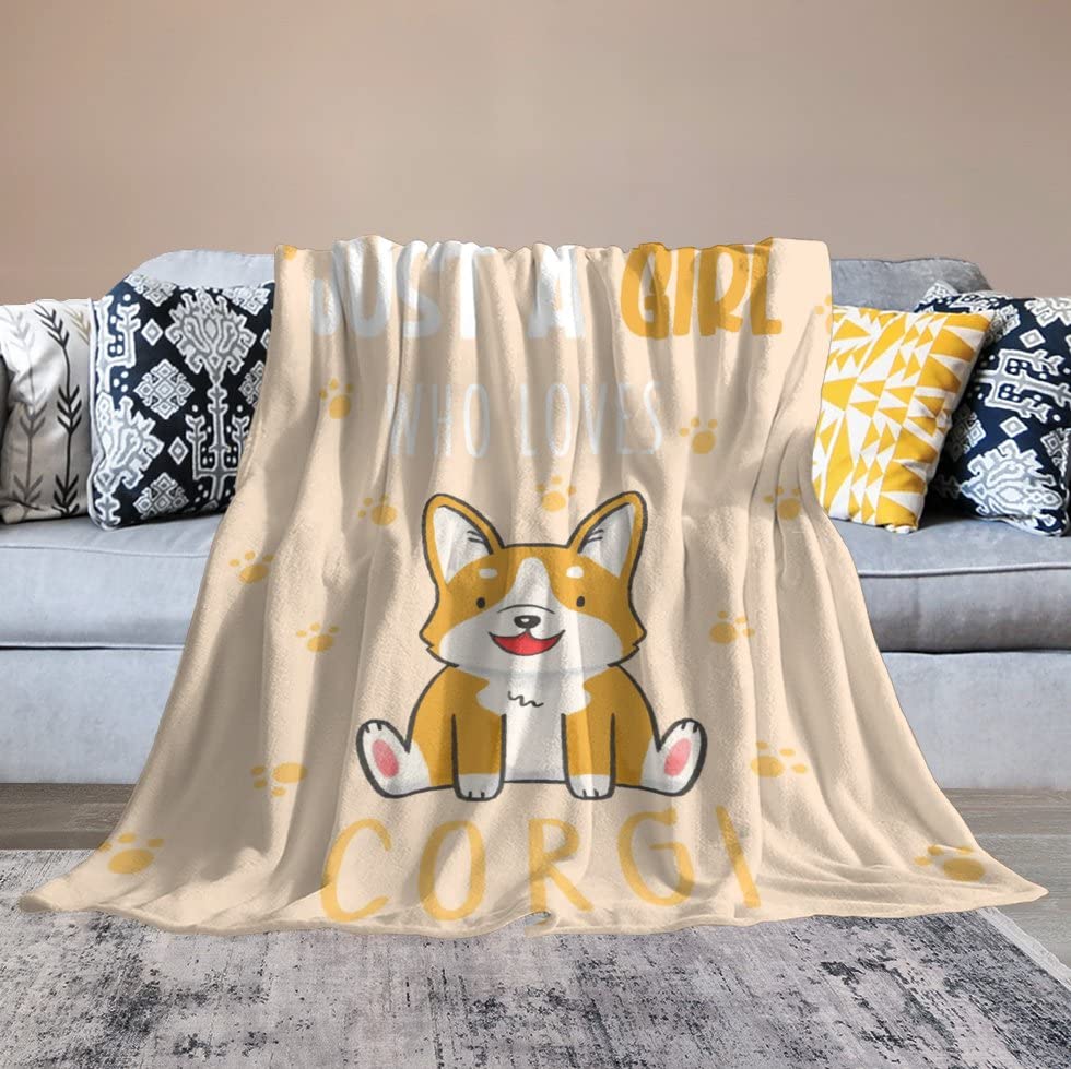 Corgi Blanket Gifts, 40"x50" Soft Fleece Corgi Throw Blanket for Corgi Lovers, Lightweight, Soft, Cozy, Warm Corgi Theme Gifts for Bed Couch