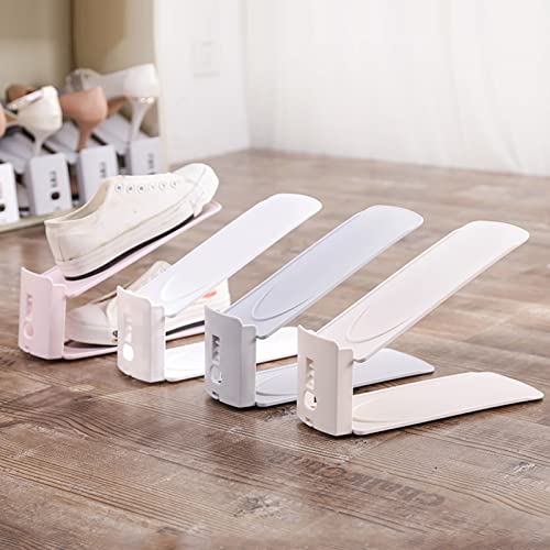 Shoe Slots Organizer, Adjustable Double Layer Stack Shoe Rack, 50% Space-Saving Storage Rack Holder