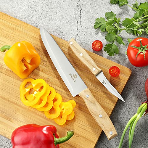 KL KALOO 2PCS Kitchen Knives, 8 inch Chef's Knife and 3.5 inch Paring Knife, Professional Chef Knife with German Stainless Steel Blade and Wooden Handle
