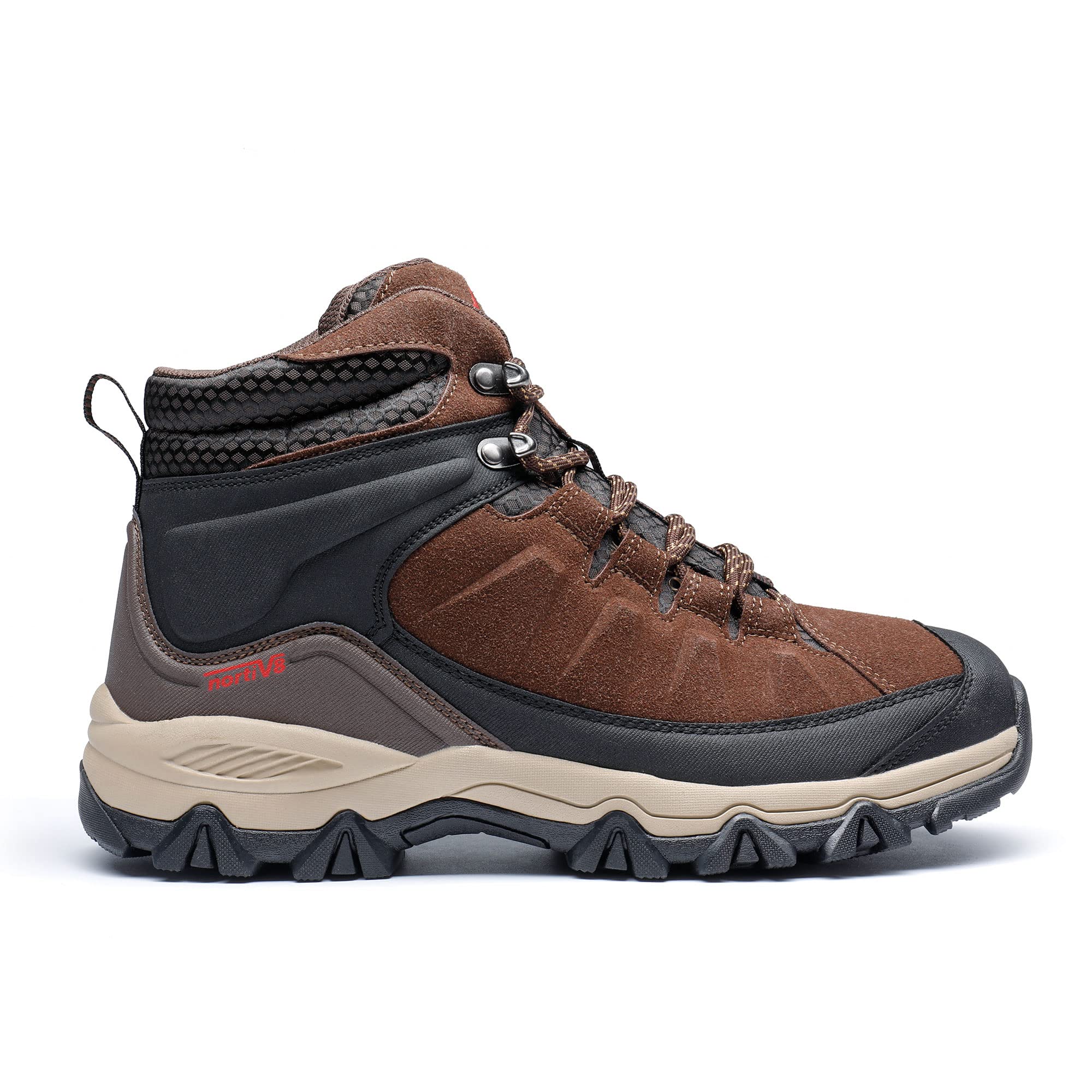 NORTIV 8 Men's Waterproof Winter Hiking Boots Outdoor Trekking Mid Backpacking Mountaineering Shoes,Size 10 Brown SNHB2210M