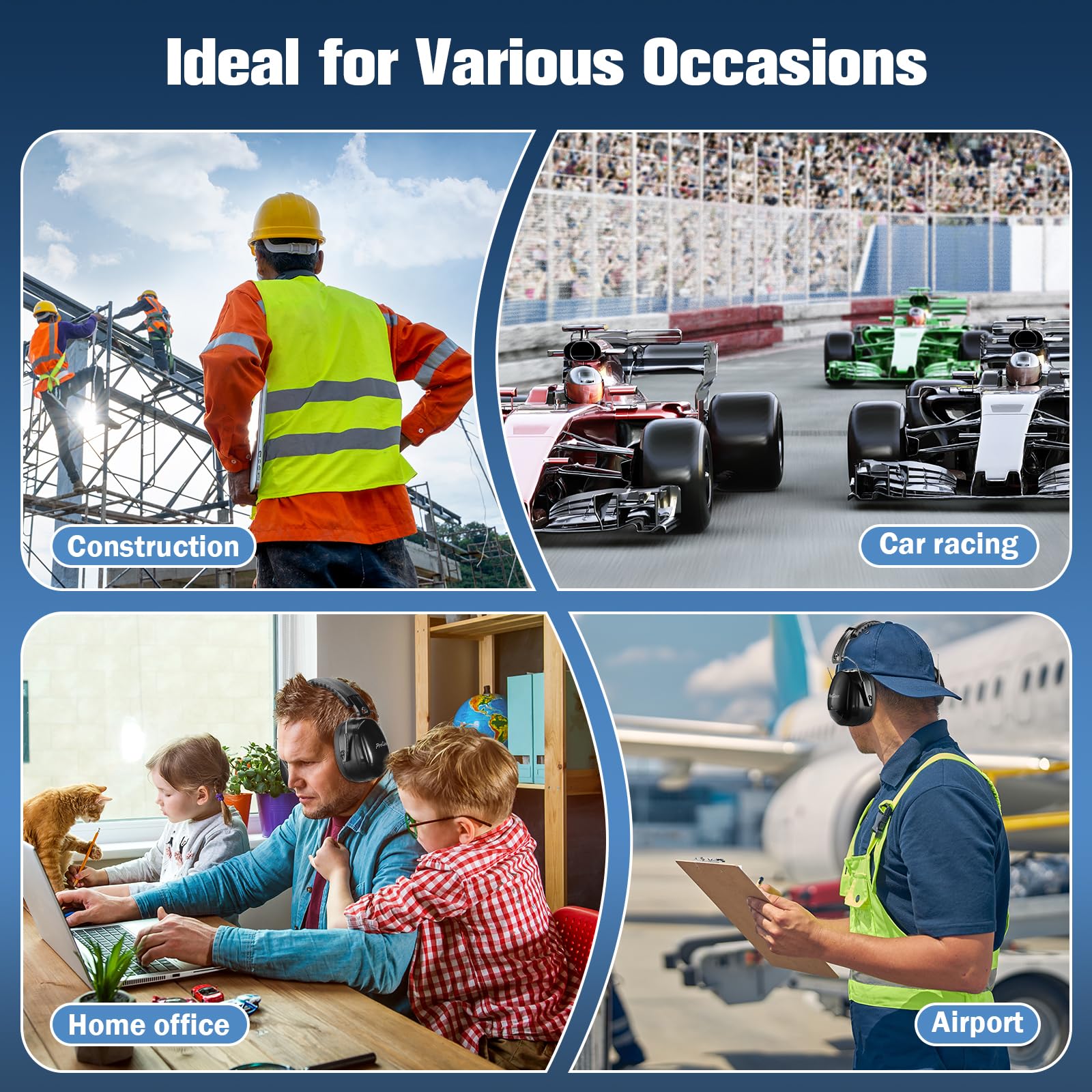 ProCase Noise Reduction Earmuffs Bundle with Kids Ear Protection