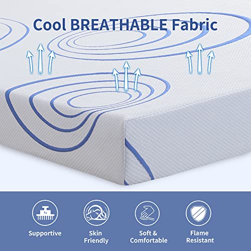 Opoiar 8 inch Memory Foam Mattress Twin Size,Gel Bamboo Charcoal AeroFusion Mattress in A Box,Breathable Medium Mattress Supportive & Pressure Relief,Made in USA, CertiPUR-US Certified
