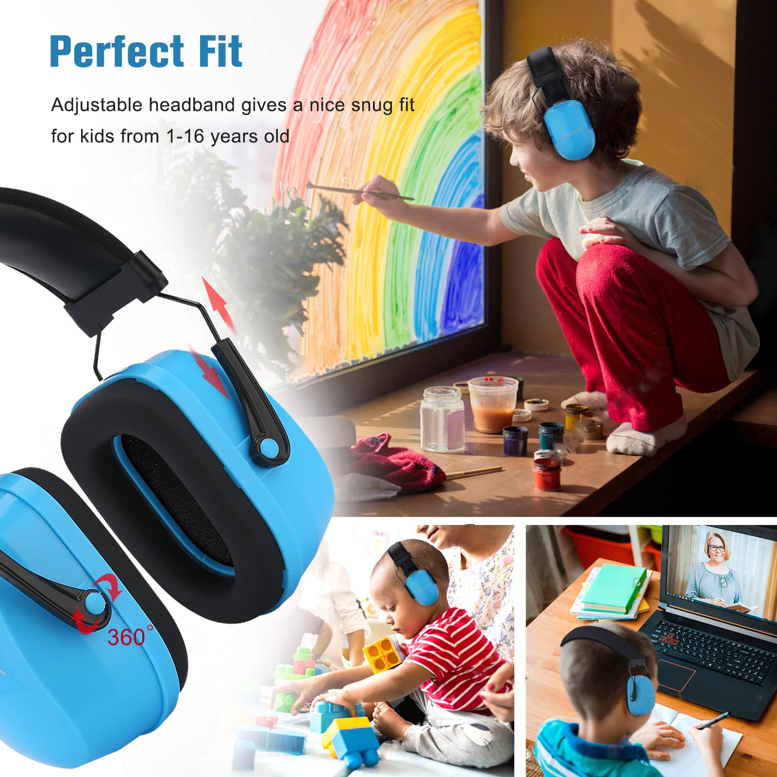 ProCase Noise Reduction Earmuffs Bundle with Kids Ear Protection