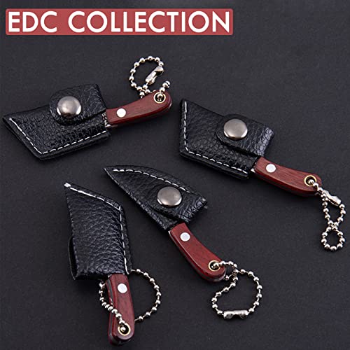 HX-CQHY Mini Knife Set Pocket Knife Damascus Chef Knives EDC Knife Set Tiny Knife Cleaver for Package Opener,Box Cutter,Set of 4,Fathers Day Gifts