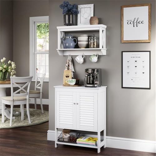 RiverRidge La Crosse Bathroom 3 Towel Hook Wall Shelf
