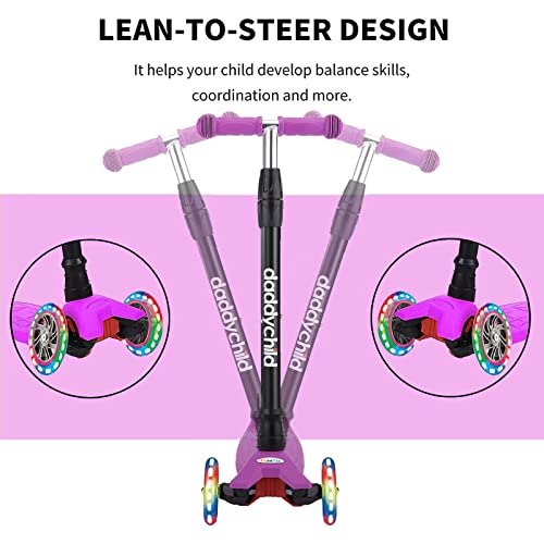 3 Wheel Scooters for Kids, Kick Scooter for Toddlers 3-14 Years Old, Boys and Girls Scooter with Light Up Wheels, Mini Scooter for Children