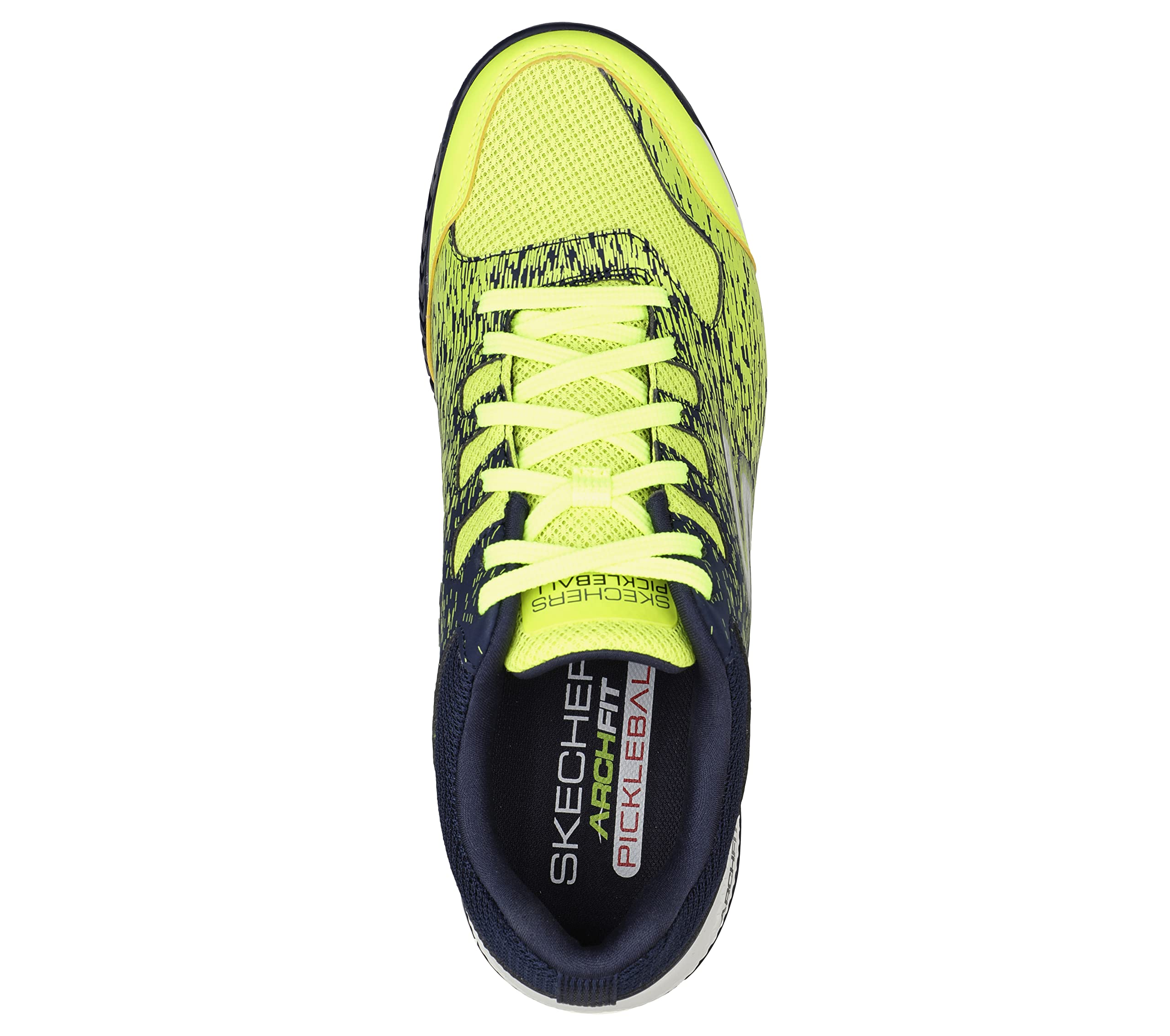 Skechers Men's Viper Court-Athletic Indoor Outdoor Pickleball Shoes with Arch Fit Support Sneaker, Yellow/Navy, 10