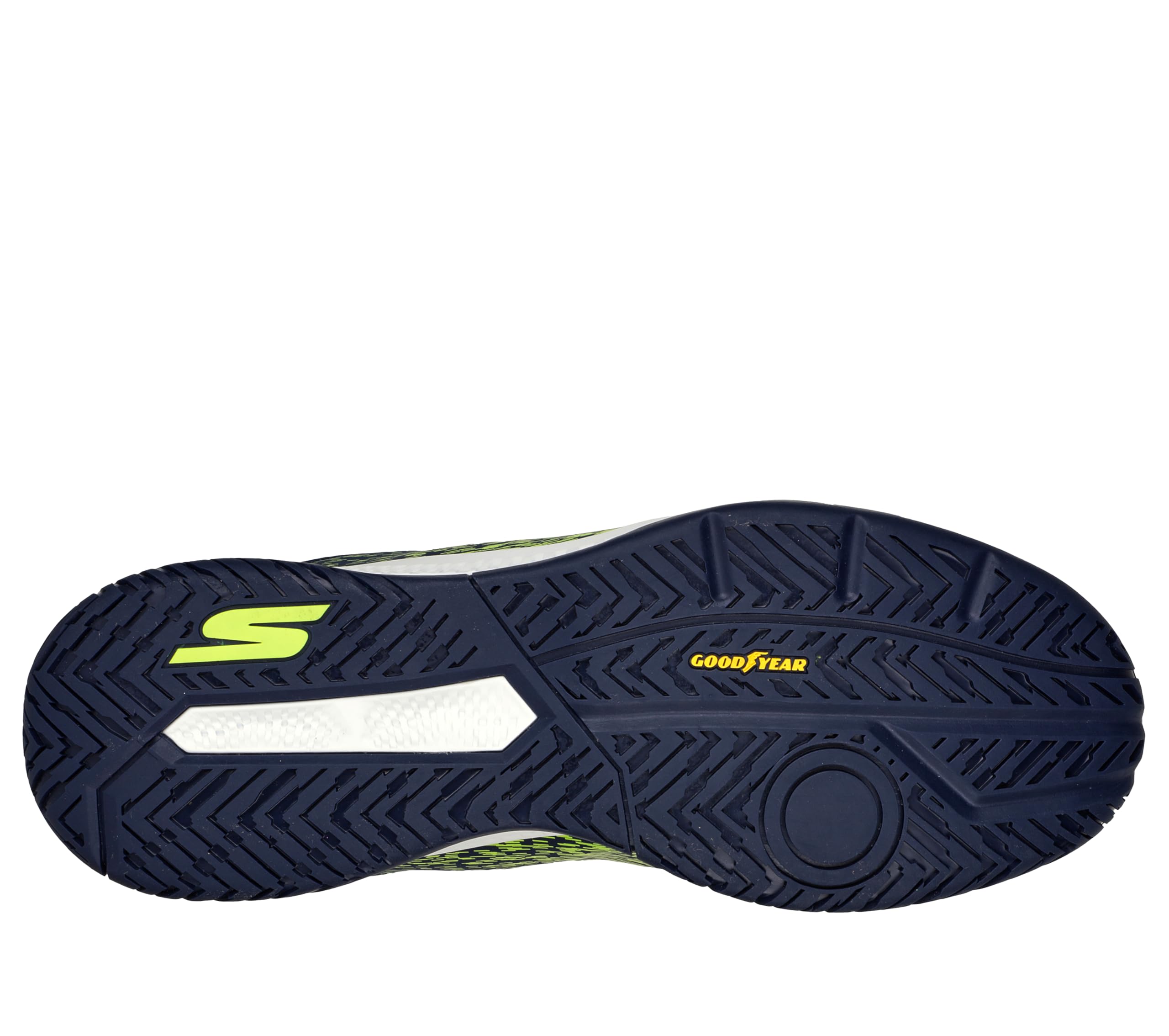 Skechers Men's Viper Court-Athletic Indoor Outdoor Pickleball Shoes with Arch Fit Support Sneaker, Yellow/Navy, 10