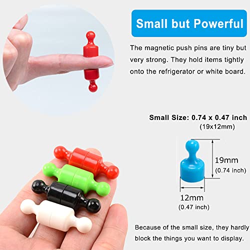 20 PCS Magnetic Push Pins Refrigerator Magnets Strong Fridge Magnets Whiteboard Magnets Map Magnets Perfect for Home Kitchen Office School Classroom Mini Size Pink