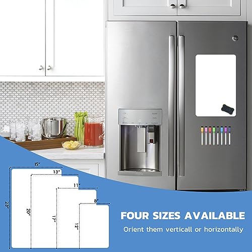 HOMiDEK Dry Erase Magnetic Whiteboard, Refrigerator Magnet Sheet, Small Fridge White Board with Markers and Eraser - 20 x 13 Inches