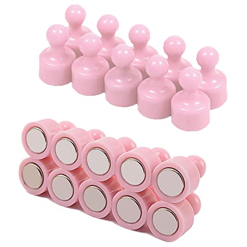 20 PCS Magnetic Push Pins Refrigerator Magnets Strong Fridge Magnets Whiteboard Magnets Map Magnets Perfect for Home Kitchen Office School Classroom Mini Size Pink