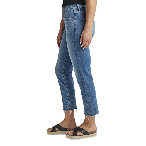 JAG Jeans Women's Valentina High Rise Straight Leg Pull-on Jeans-Legacy, Coastal Blue, 4 x 26L