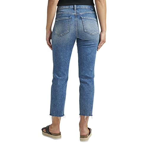 JAG Jeans Women's Valentina High Rise Straight Leg Pull-on Jeans-Legacy, Coastal Blue, 4 x 26L