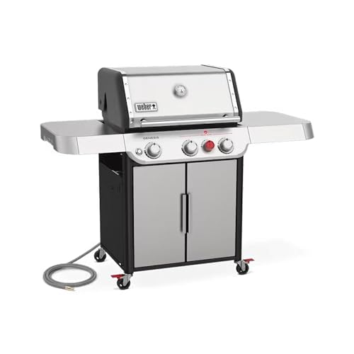 Weber 37300001 Genesis S-325S NG SS Gas Grill, Stainless Steel