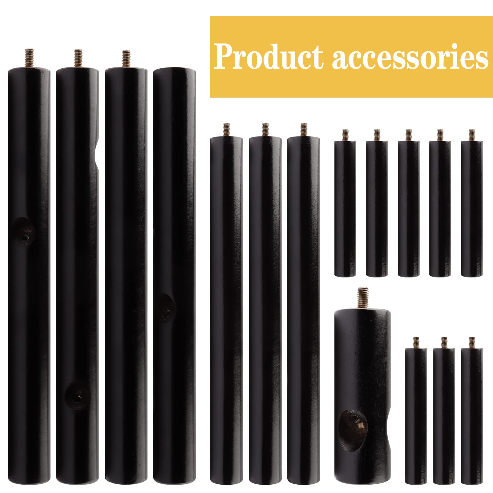 COLAPOO Wooden Tree Coat Rack Stand - 3 Adjustable Sizes 8 Hooks - Corner Coat Rack Freestanding for Office Entryway Bedroom Hall Tree Coat Hanger for Jacket Hat Clothes (Black)