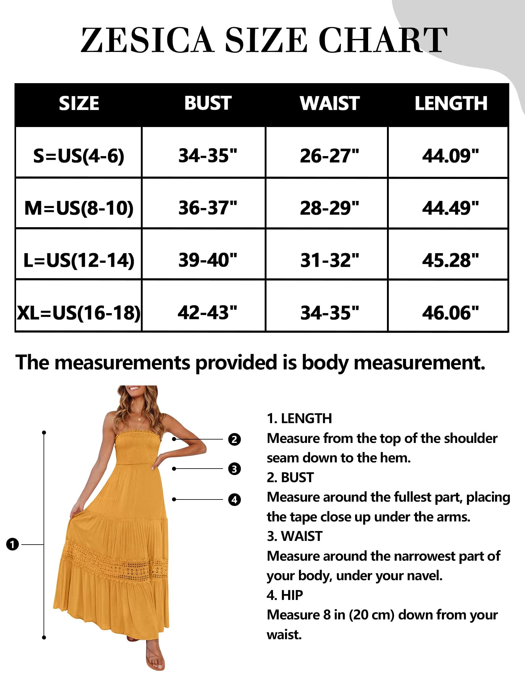 ZESICA Women's 2025 Summer Bohemian Strapless Off Shoulder Lace Trim Backless Flowy A Line Beach Long Maxi Dress,Yellow,Large