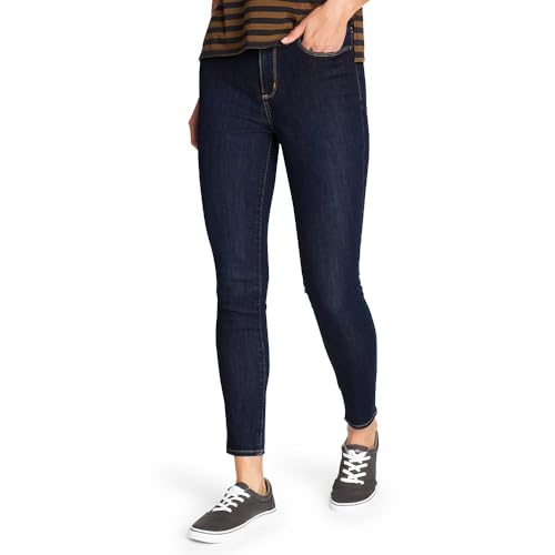 Eddie Bauer Women's Revival High-Rise Slim Straight Jeans, Aged Blue, 8