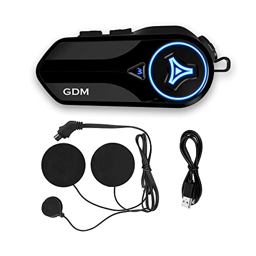 GDM Demon Motorcycle Helmet with Bluetooth Intercom - Gold & Clear Shields - Medium