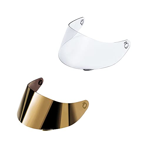 GDM Demon Motorcycle Helmet with Bluetooth Intercom - Gold & Clear Shields - Medium