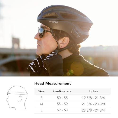 Sena R1 Smart Cycling Helmet (Matte Black, Large)