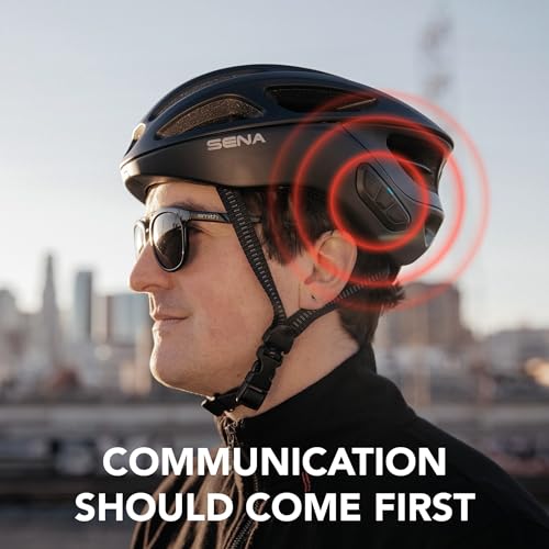 Sena R1 Smart Cycling Helmet (Matte Black, Large)