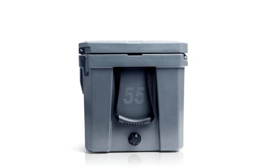Cobalt 55 Quart Roto-Molded Super Ice Cooler | Large Ice Chest Holds Ice Up to 3 Days | (Gray)