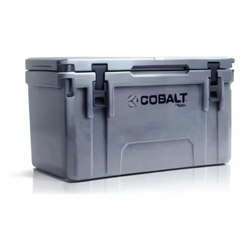 Cobalt 55 Quart Roto-Molded Super Ice Cooler | Large Ice Chest Holds Ice Up to 3 Days | (Gray)