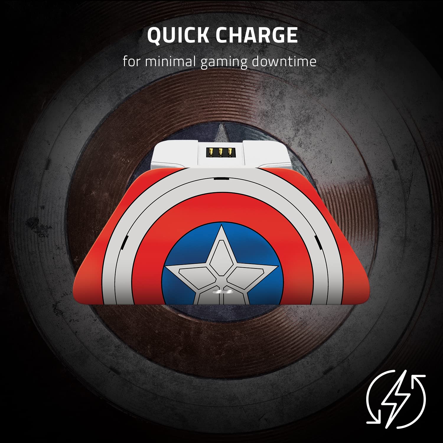Razer Limited Edition Captain America Wireless Controller & Quick Charging Stand Bundle for Xbox Series X|S, Xbox One: Impulse Triggers - Textured Grips - 12hr Battery Life - Magnetic Secure Charging