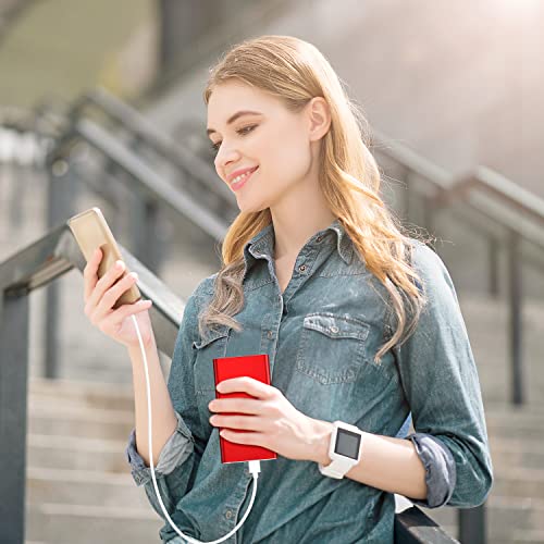 EnergyCell Pilot 4GS Portable Charger 12000mAh Fast Charging Power Bank Dual 3A High-Speed Output Battery Pack Compatible with iPhon14 13 12 11 and More(Charging Cable Included (Red)