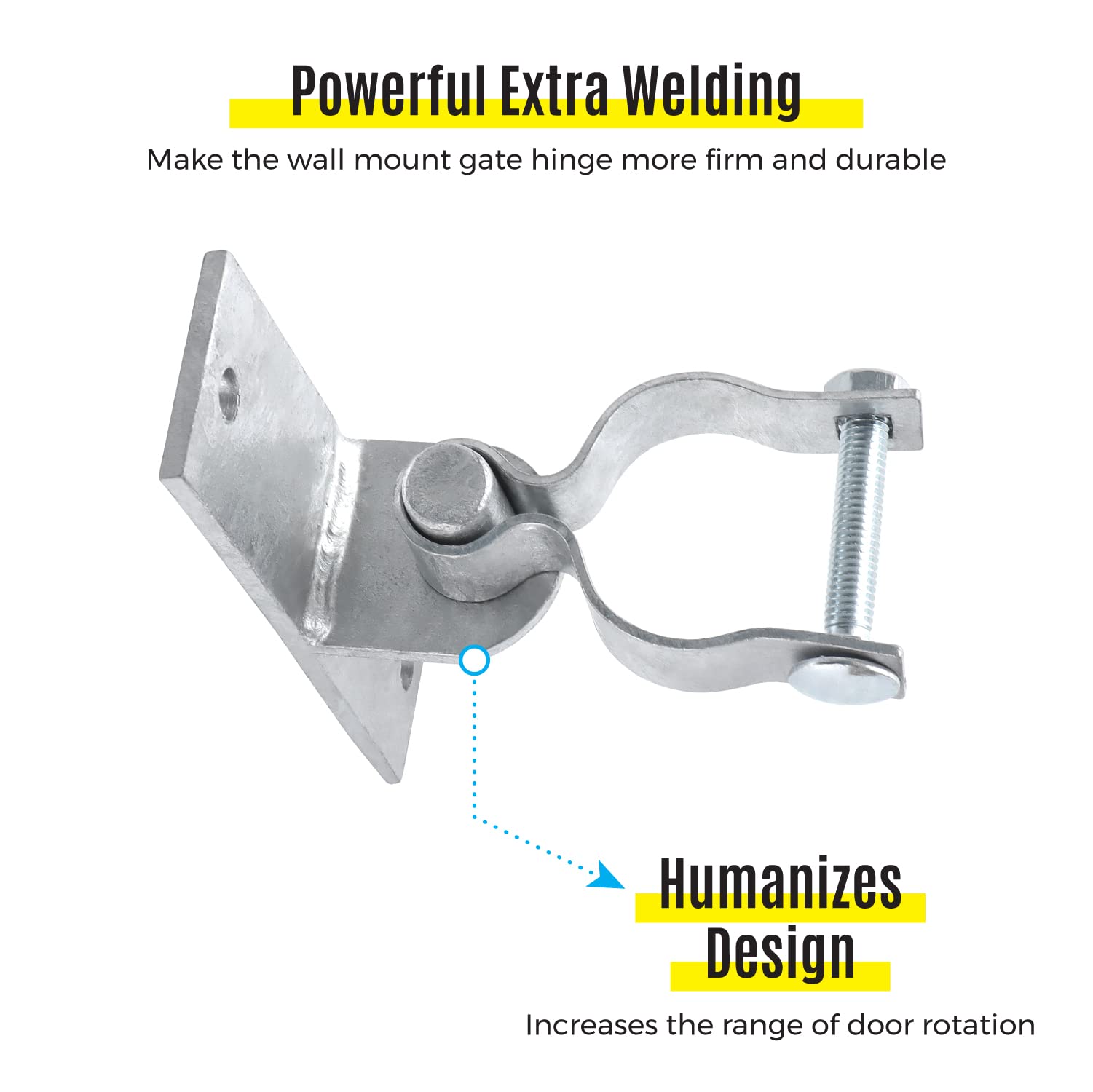 Wall Mount Gate Hinge | Pipe Gate Hinge 2 Pack Chain Link Fence Gate Hinges Fence Post Chain Link Gate Hinge (2)