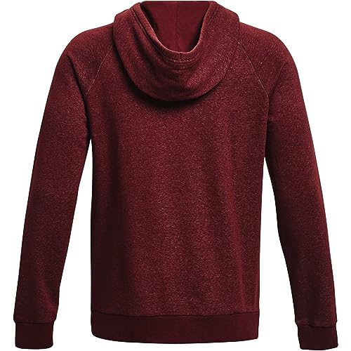 Under Armour Mens Rival Fleece 1/2 Zip Hoodie, (690) Chestnut Red Light Heather / / Onyx White, X-Large