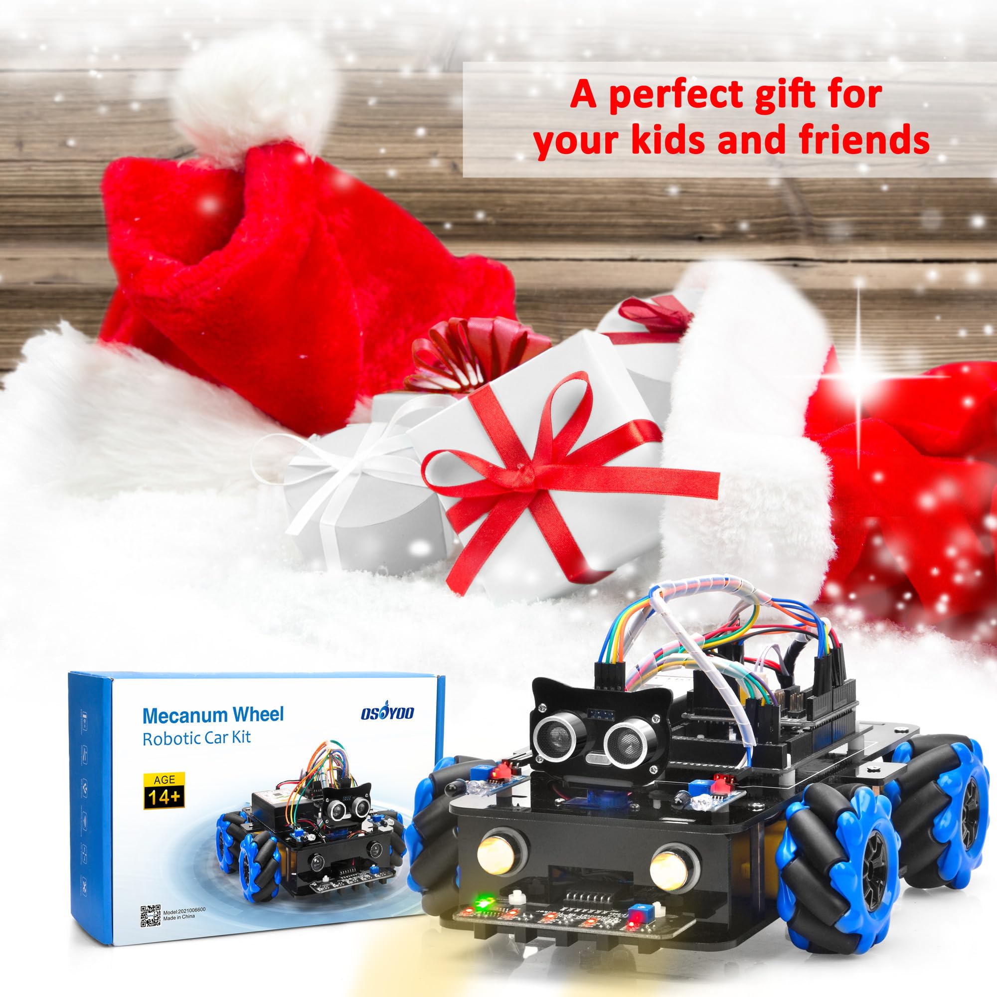 Mecanum Wheels Robot Car Kit for Arduino Mega2560 Raspberry Pi STEM Remote Controlled DIY Coding for Teens Adult