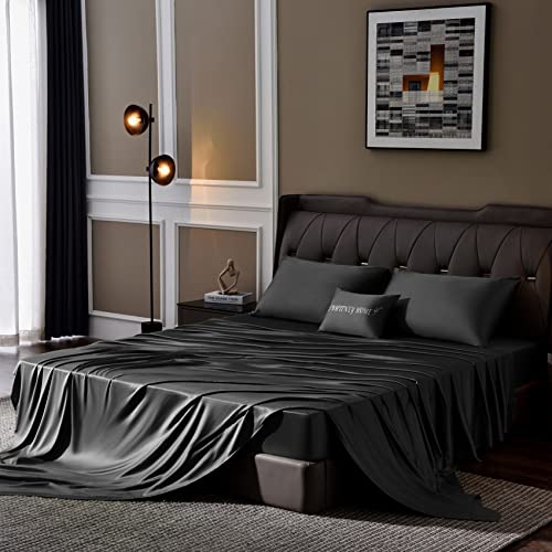 Whitney Home Textile Full Size Sheet Set - Rayon Derived from Bamboo, Luxury Cooling Bed Sheets, 16" Extra Deep Pocket, Soft & Breathable Hotel Bedding Sheets and Pillowcases Sets
