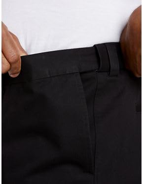 DXL Men's Big and Tall Big + Tall Essentials by DXL Men's Big and Tall Flat-Front Twill Pants, Black, 50W X 30L