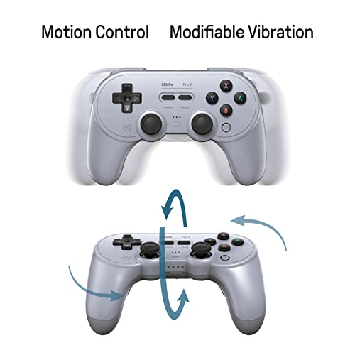8Bitdo Pro 2 Bluetooth Gamepad for Switch/Switch OLED, PC, macOS, Android, Steam & Raspberry Pi with Storage Case (Black Edition)