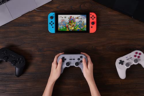 8Bitdo Pro 2 Bluetooth Gamepad for Switch/Switch OLED, PC, macOS, Android, Steam & Raspberry Pi with Storage Case (Black Edition)