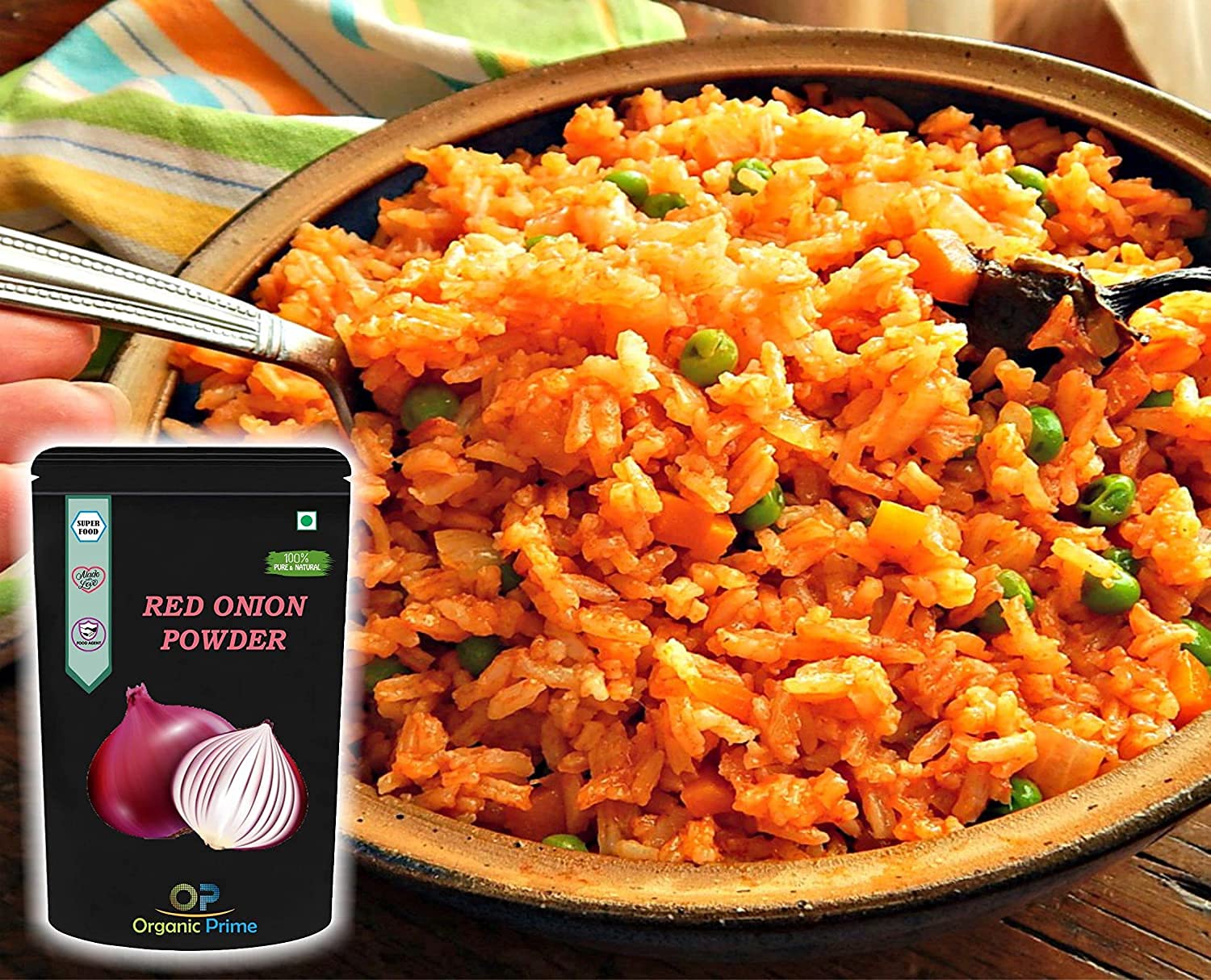 pexal Organic Prime Red Onion Powder - 500 GM by Organic Prime